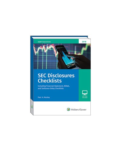 SEC Disclosures Checklists (2018) - Corporate Governance - Law ...